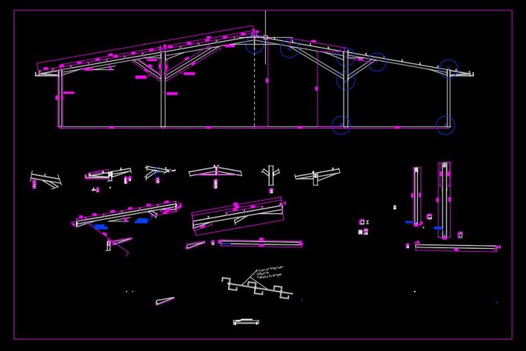 Cow Shed Shop Elevation Details Template DWG - CAD Templates