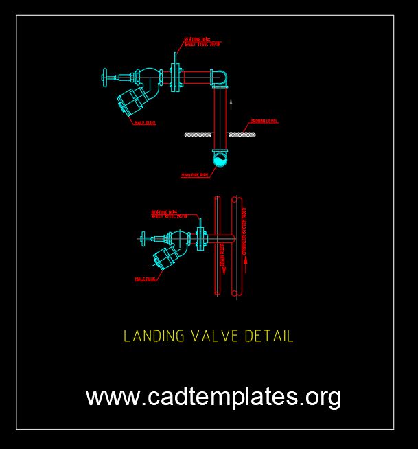 Fire System Landing Valve Detail CAD Template DWG - CAD Templates