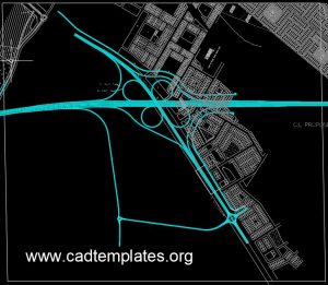 Full Cloverleaf Interchange Layout CAD Template DWG - CAD Templates