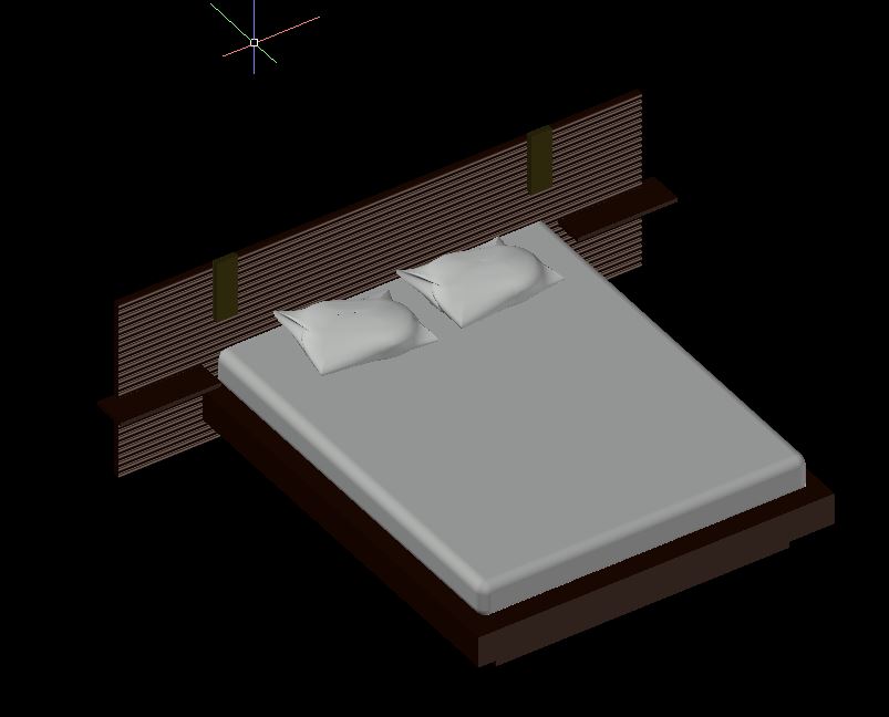 Double Bed 3D Model CAD Template DWG - CAD Templates