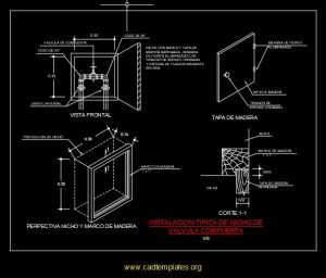 Typical Niche Installation Gate Valve CAD Template DWG - CAD Templates