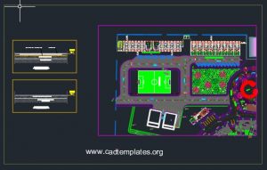 Football Field Layout Plan And Sections CAD Template DWG - CAD Templates