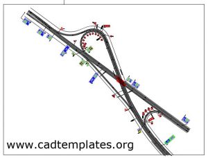 Freeway Bias Trumpet Interchange Ramps Plan CAD Template DWG - CAD ...